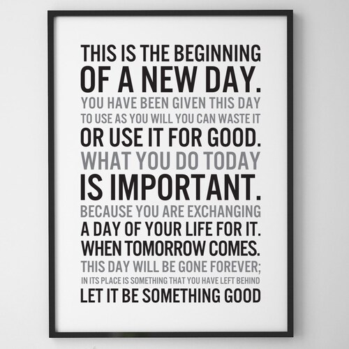 This is the Beginning of A New Day Sign Motivational Wall - Etsy