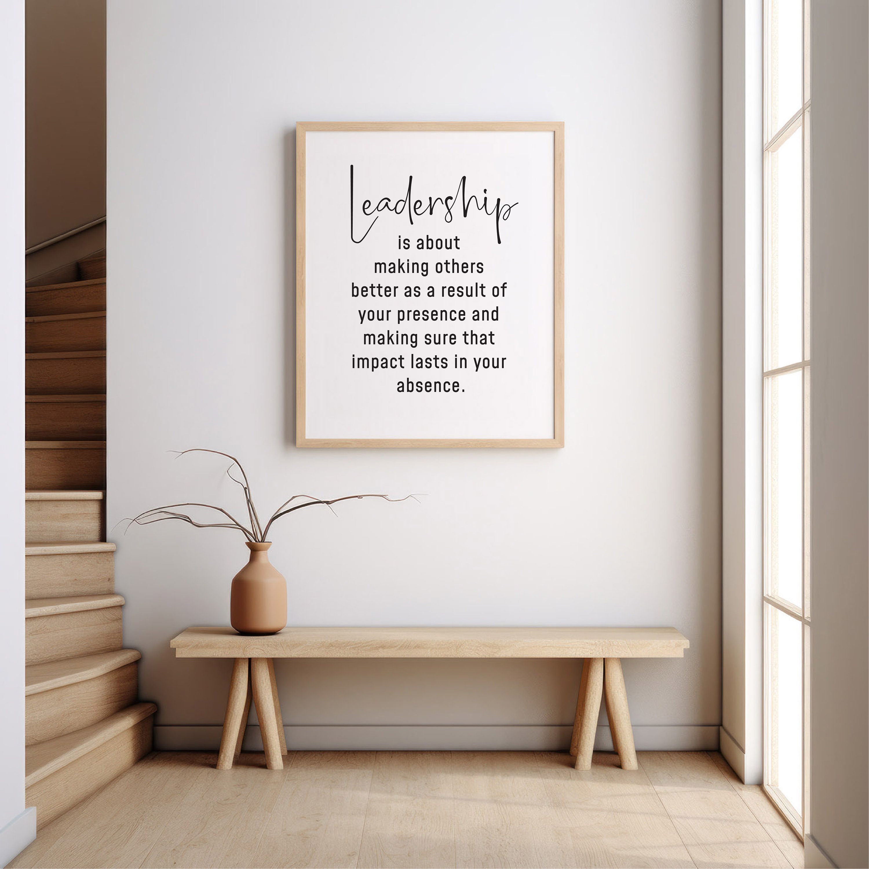 Leadership Quote, Printable Office Decor, Retirement Gift, Leader ...