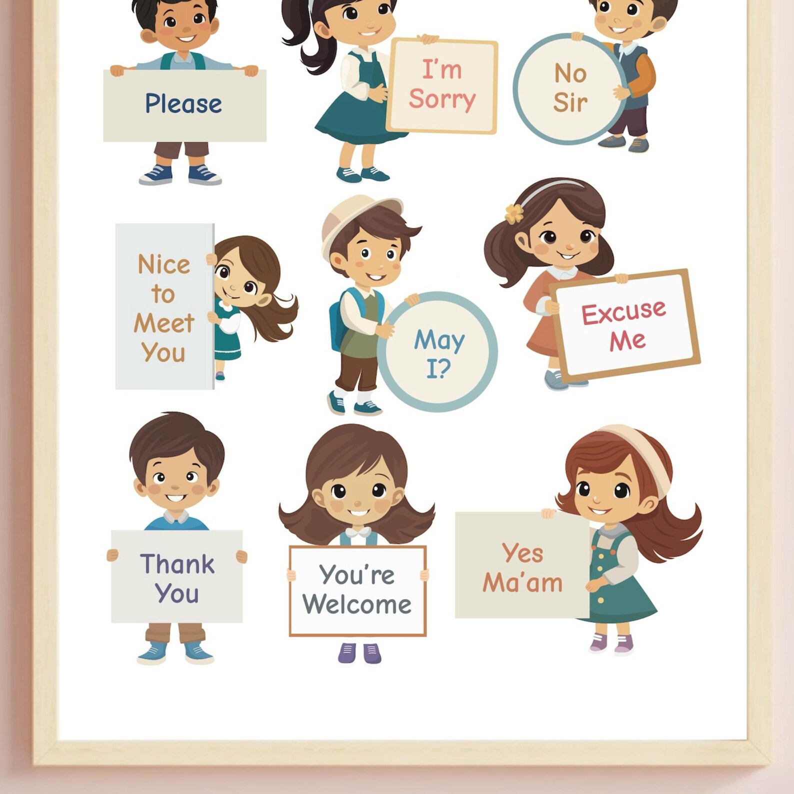 Good Manners Poster, Good Behavior Poster Printable, Educational Wall ...