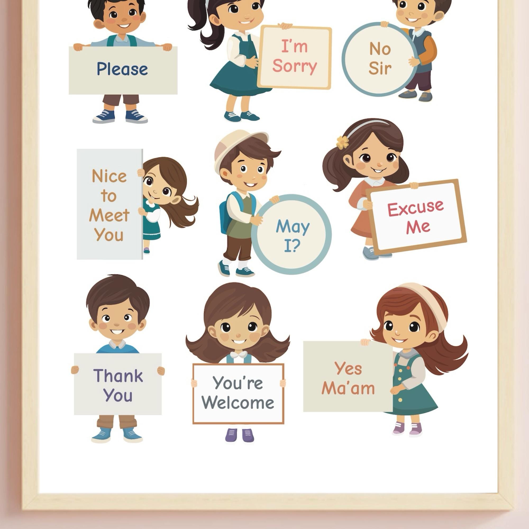 Good Manners Poster, Good Behavior Poster Printable, Educational Wall ...