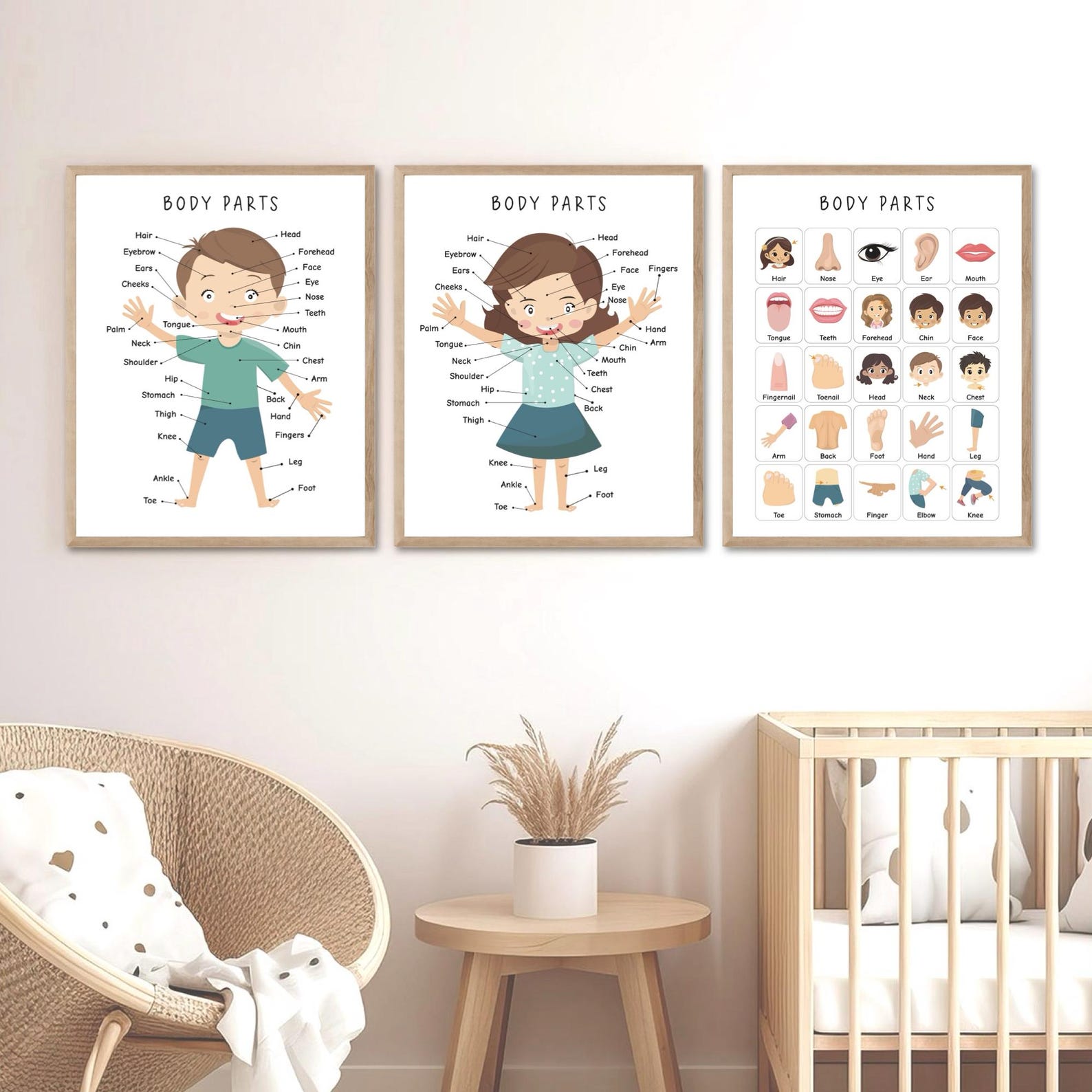 Body Parts Poster, My Body Educational Posters, Kids Wall Decor, My ...