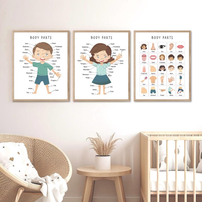 Body Parts Poster, My Body Educational Posters, Kids Wall Decor, My ...