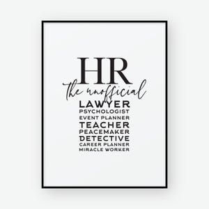 Human Resources Definition Print, Human Resources Posters, Human ...