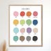 Set of 4 Colors Posters, Color Wheel, Color Mixing and Color Names ...