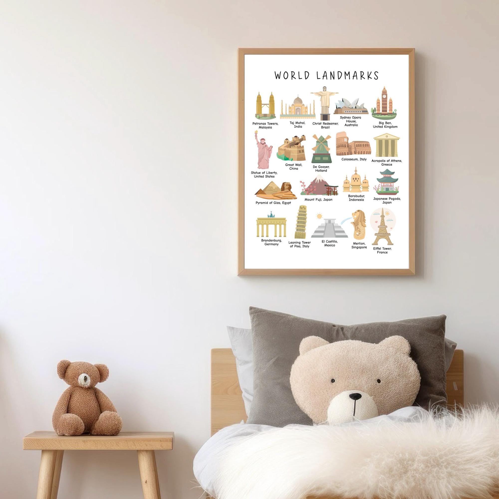 World Landmarks Education Printable, Famous Landmarks in the World ...