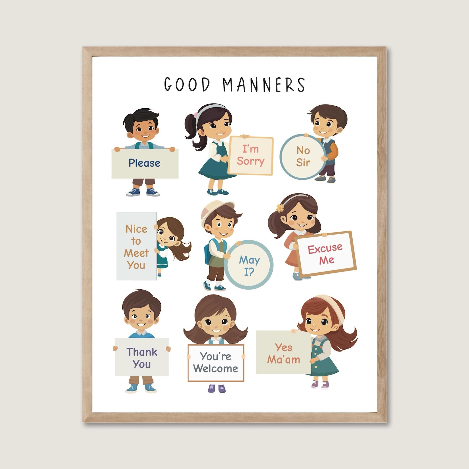 Good Manners Poster, Good Behavior Poster Printable, Educational Wall ...