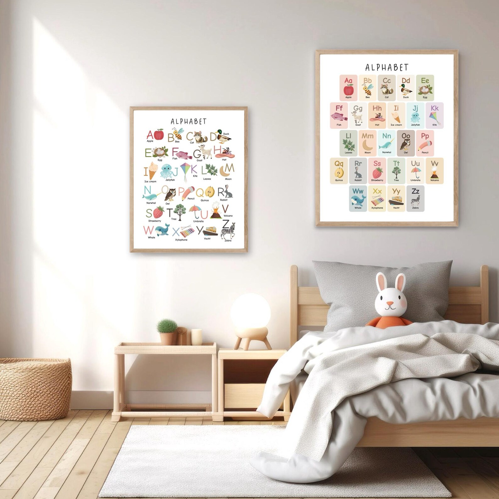 ABC Poster Alphabet Poster, Educational Illustrated Alphabet, Wall Art ...