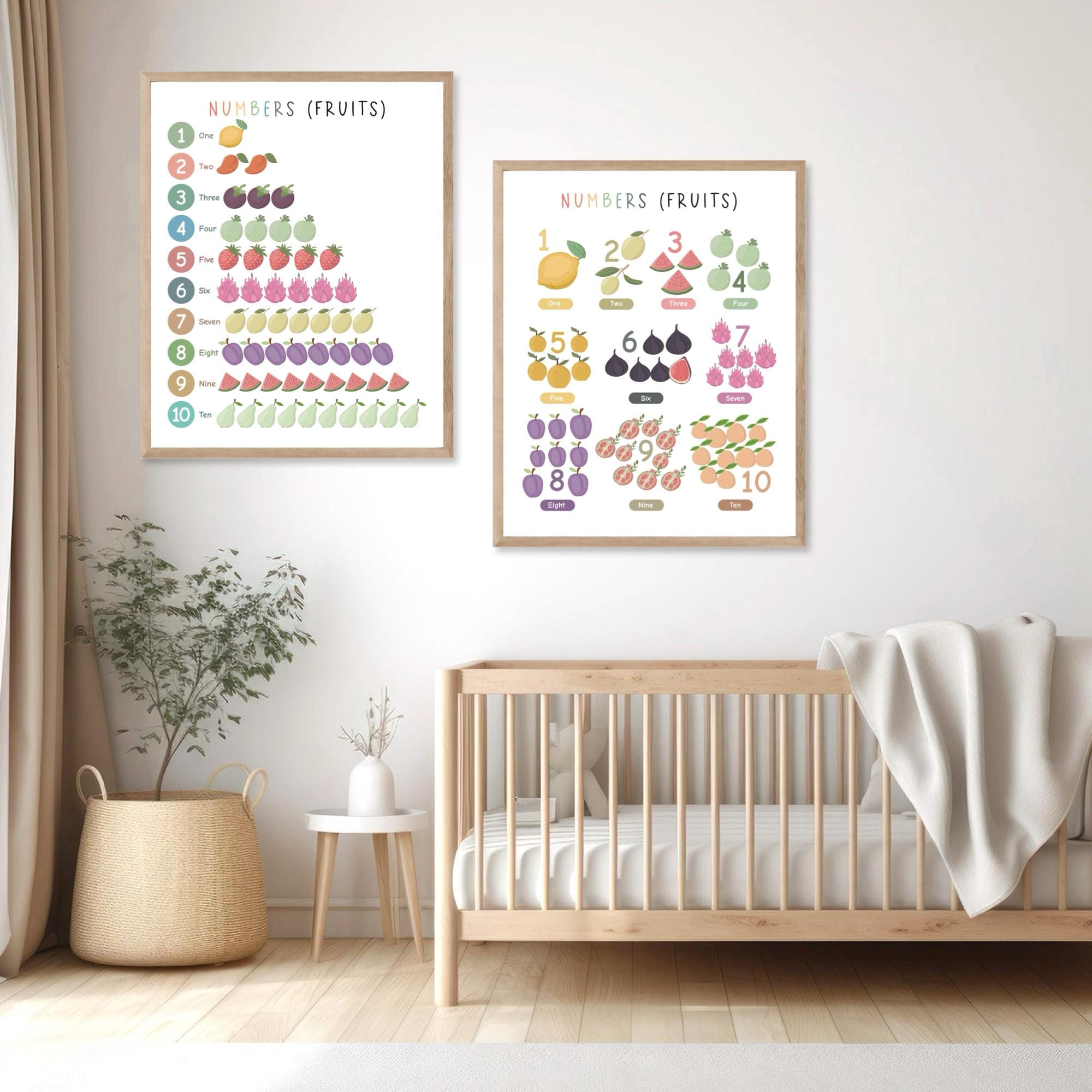 Counting Number Printable, Educational Fruit Printable, Counting Fruit ...