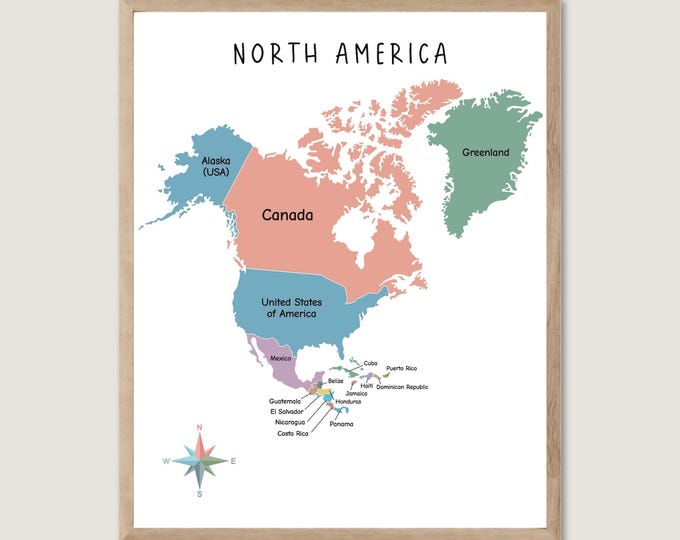 North American Countries, Countries of North America, Flags and Names ...