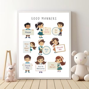 Good Manners Poster, Good Behavior Poster Printable, Educational Wall ...