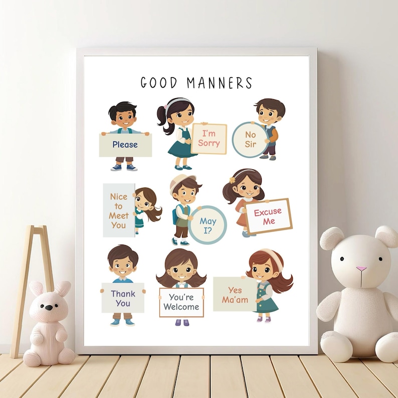 Good Manners Poster, Good Behavior Poster Printable, Educational Wall ...