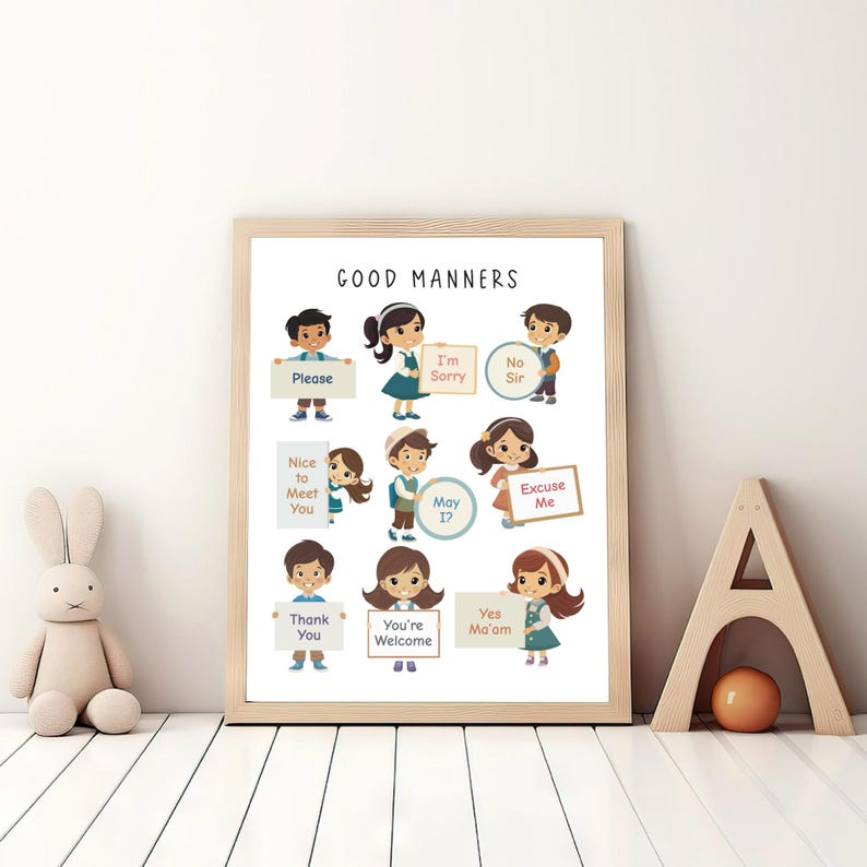 Good Manners Poster, Good Behavior Poster Printable, Educational Wall ...