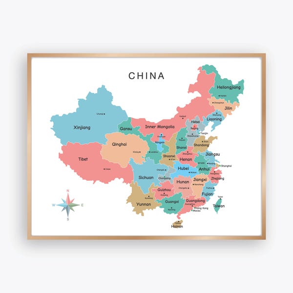 China Map Digital - Etsy UK