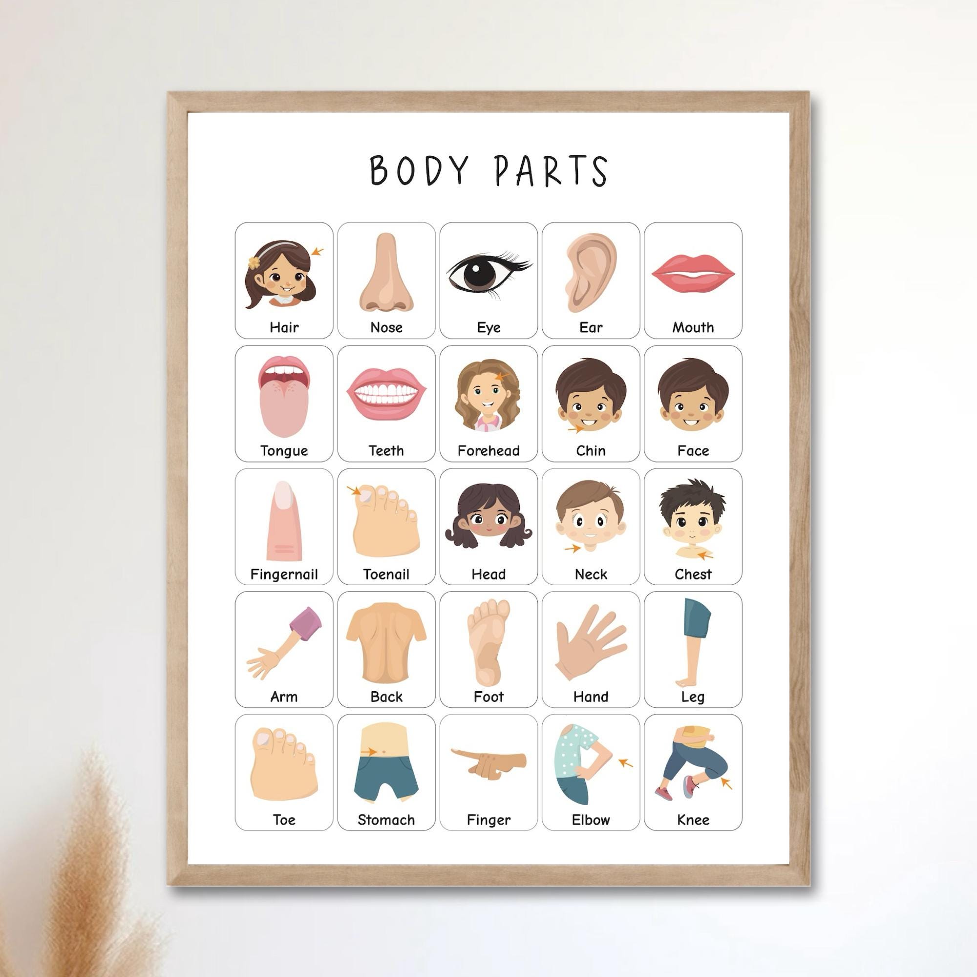 Body Parts Poster, My Body Educational Posters, Kids Wall Decor, My ...