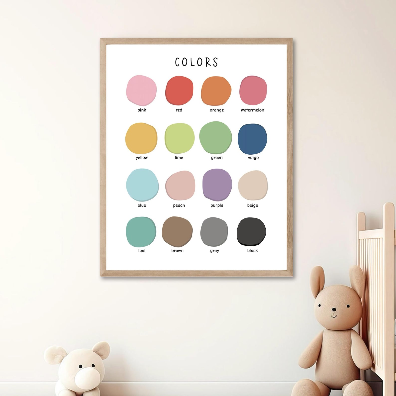 Color Wheel Posters Set of 4, Educational Montessori Print (digital ...