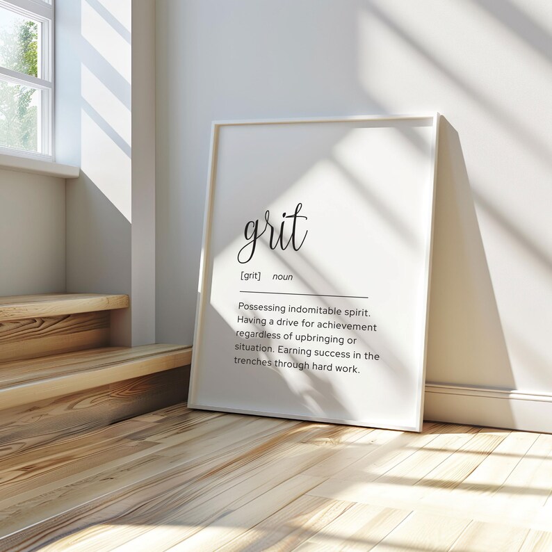 Grit Definition Quote Print | Inspirational Wall Art | Digital Download ...