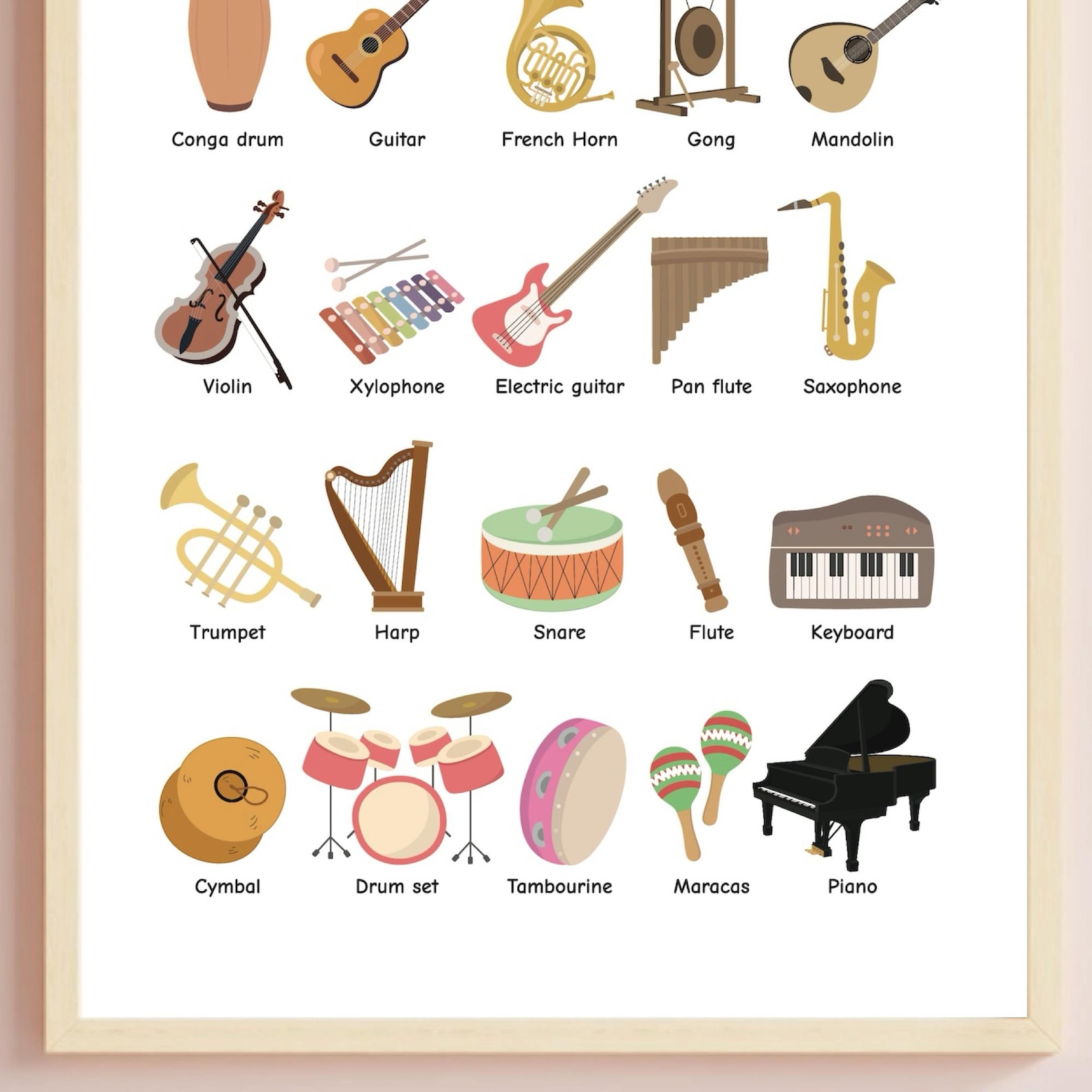 Musical Instruments Poster, Homeschool Prints, Rainbow Musical Print ...
