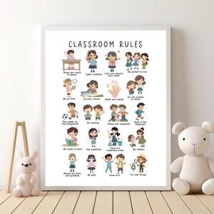 Classroom Rules, Classroom Agreement Poster, Rules Print, Class Rules ...