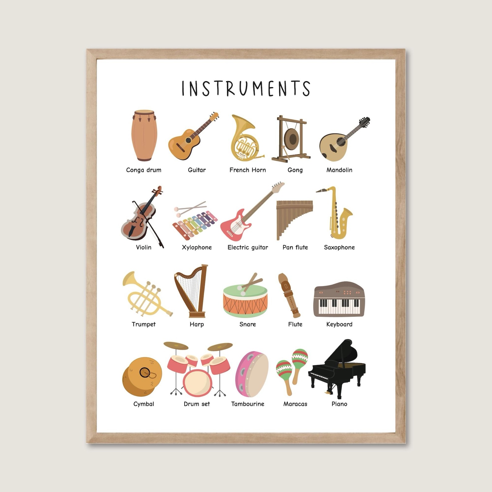 Musical Instruments Poster, Homeschool Prints, Rainbow Musical Print ...