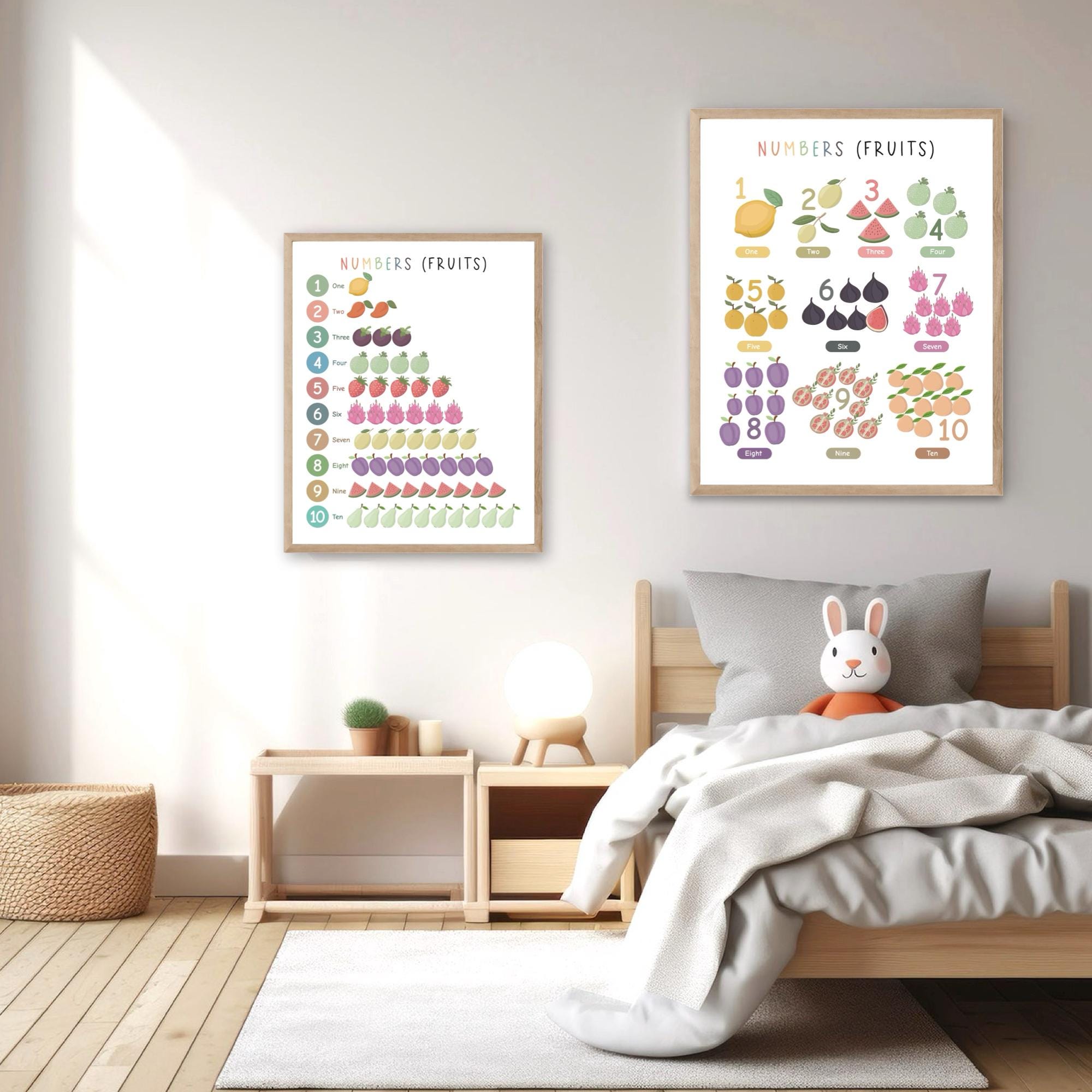Counting Number Printable, Educational Fruit Printable, Counting Fruit ...