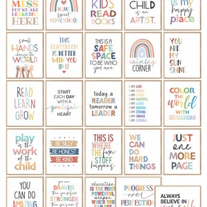 Set of 225 Educational Posters, Neutral Montessori Classroom Decor ...