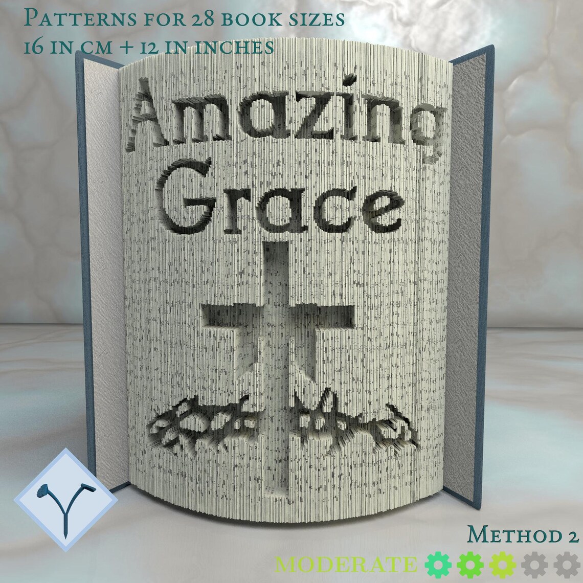 Cross Amazing Grace: Book Folding Pattern Instruction DIY | Etsy