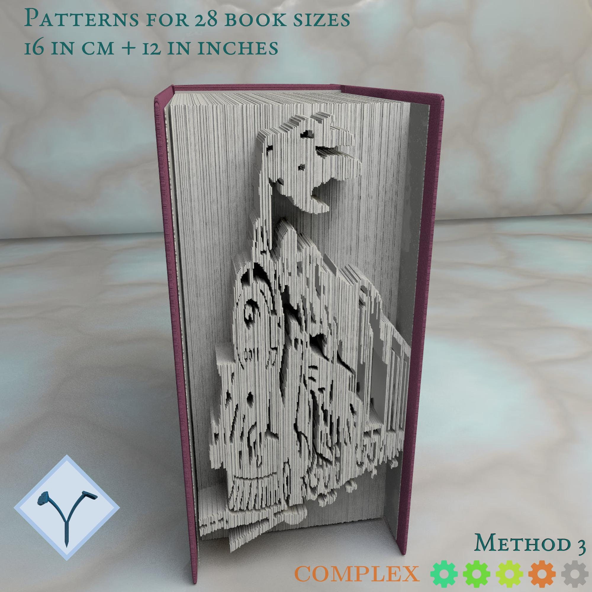 Train: Book Folding Pattern Instruction DIY folded book art | Etsy