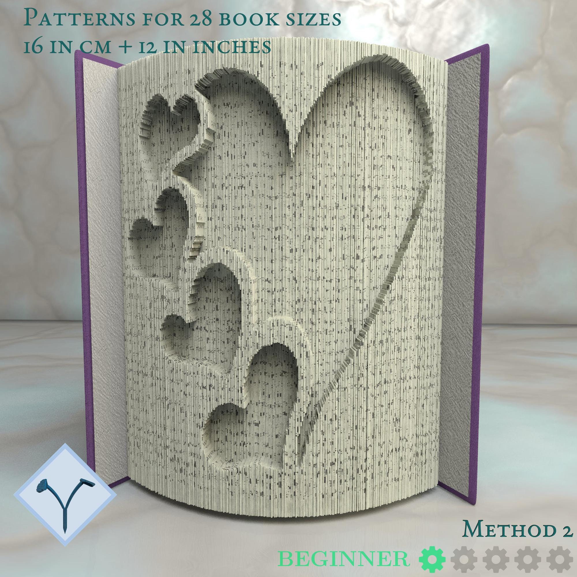 Hearts: Book Folding Pattern Instruction DIY Folded Book Art | Etsy