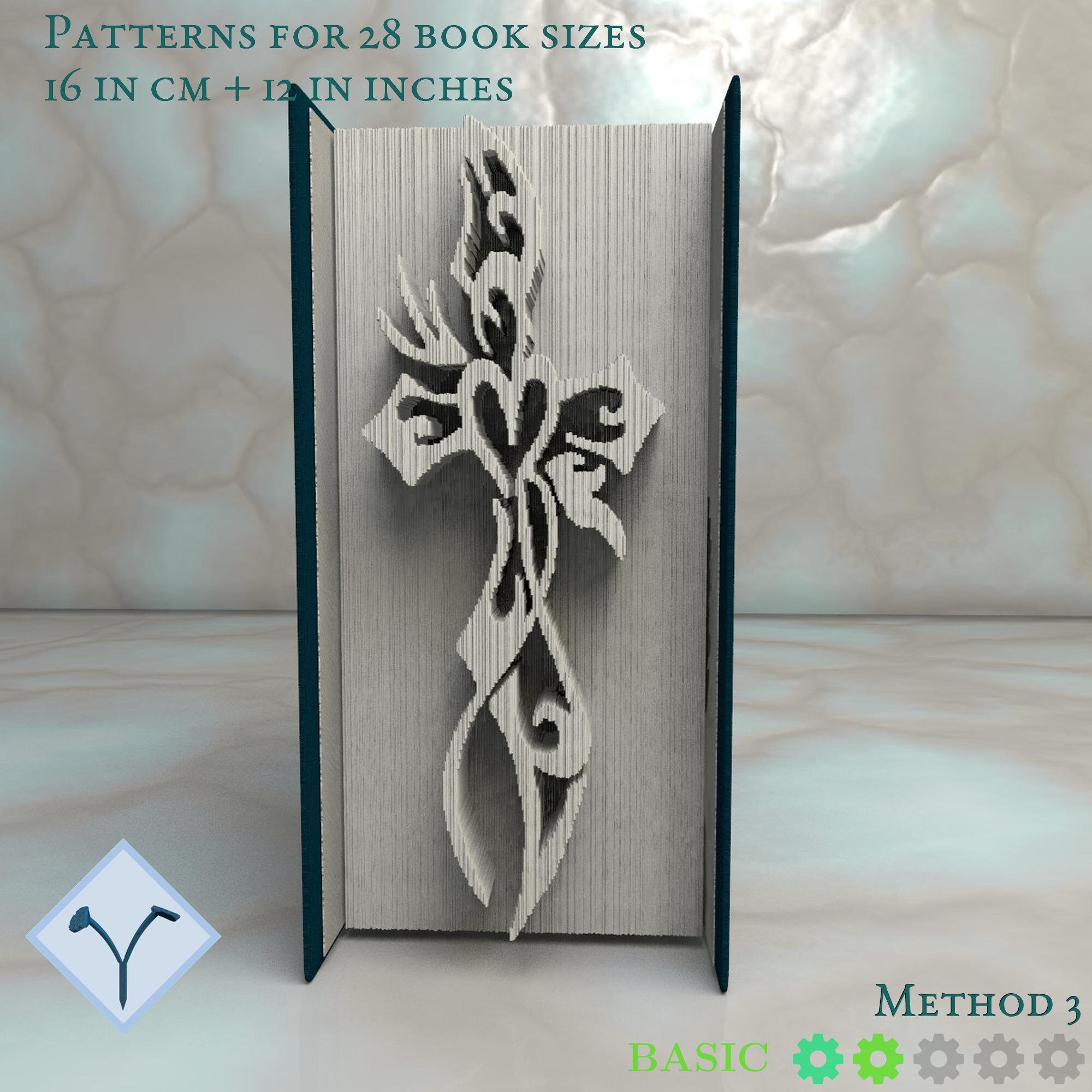 Cross With Heart: DIY Cut & Fold Art, Book Folding Pattern and ...