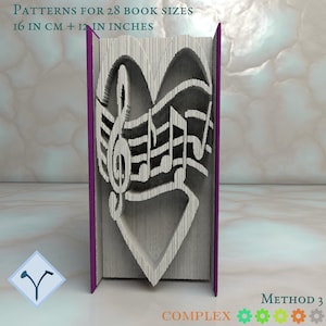Musical Sounds in Heart: Book Folding Pattern, Instruction DIY Folded ...