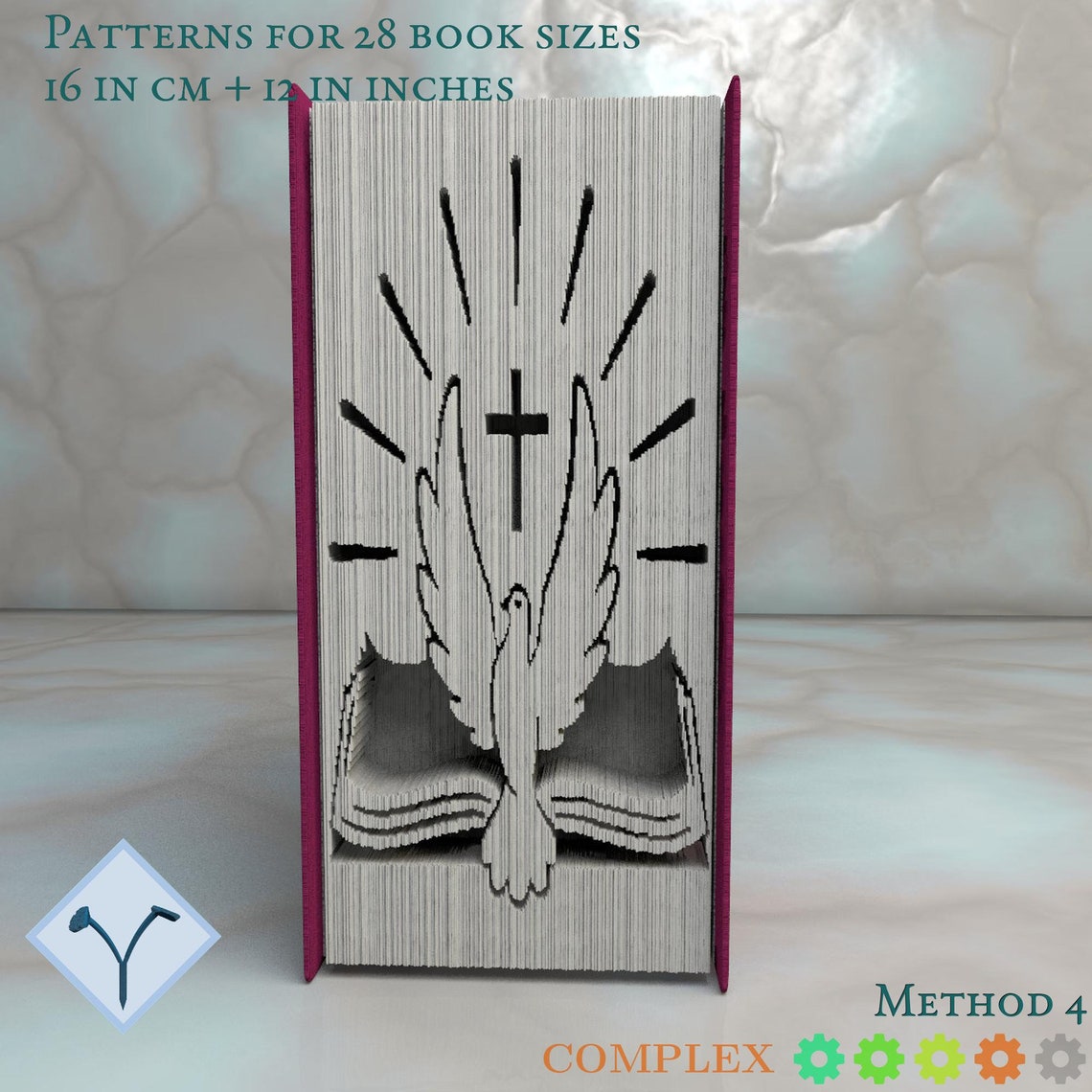 Holy Spirit Cross: DIY Cut & Fold Art, Book Folding Pattern and ...