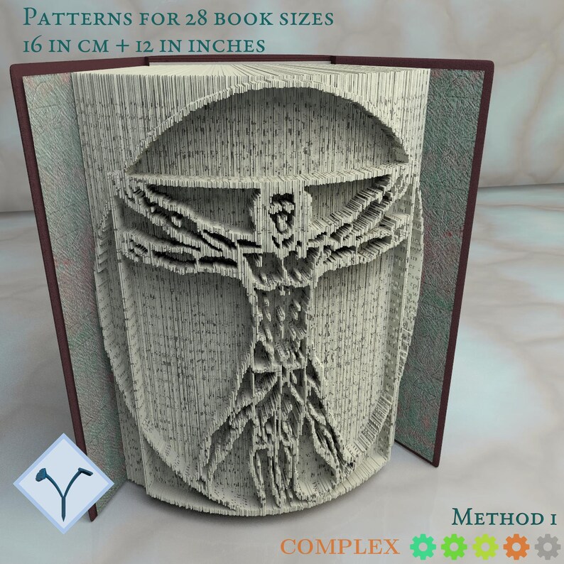 Drawing Vitruvian Man: Book Folding Pattern Instruction DIY - Etsy