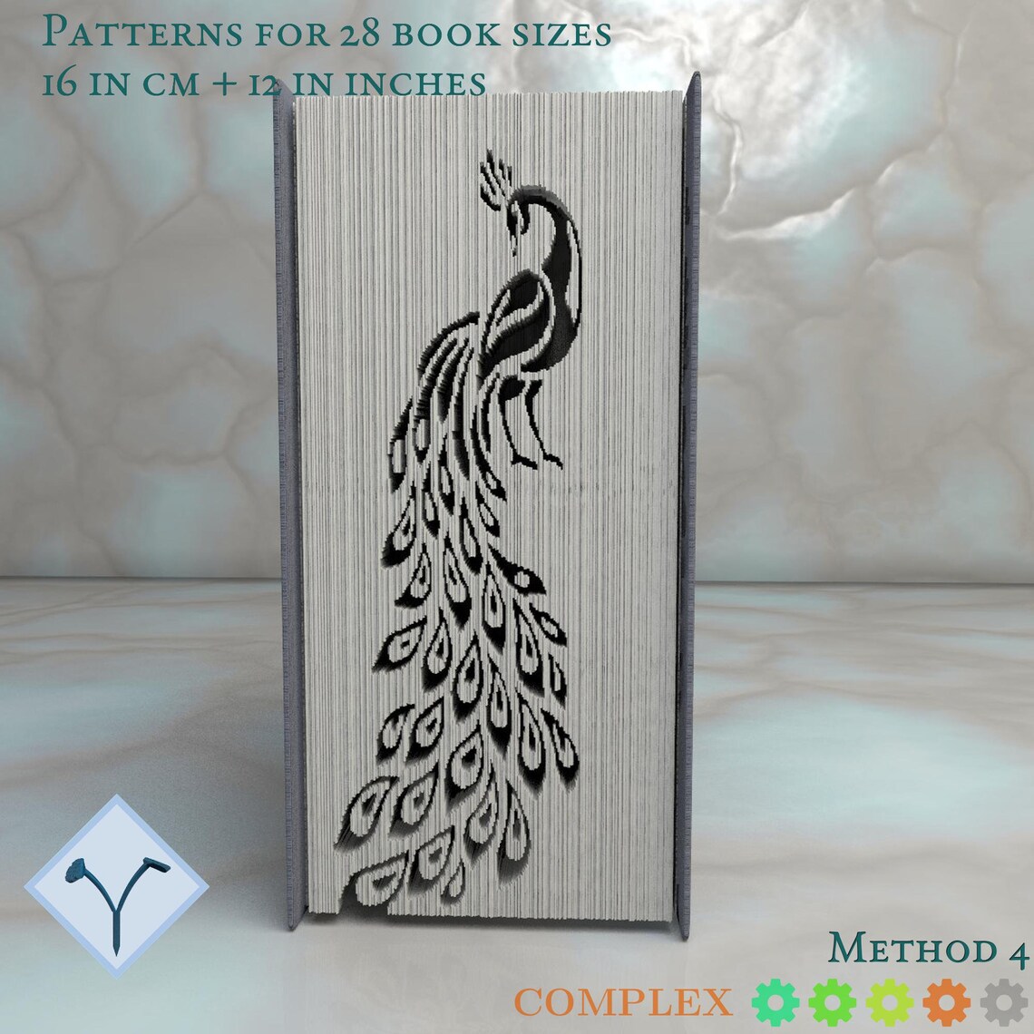 Peacock: Book Folding Pattern Instruction DIY Folded Book - Etsy