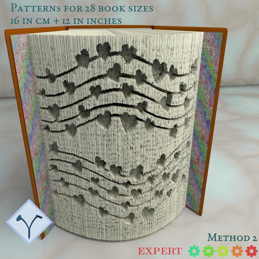 Musical Notes Hearts: Book Folding Pattern Instruction DIY - Etsy