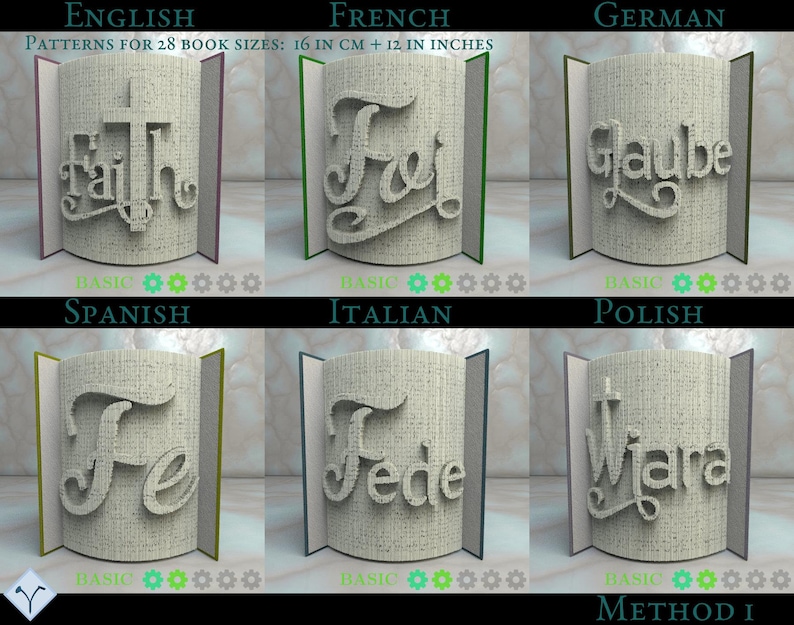 Word - Faith: DIY Cut & Fold Art, Book Folding Pattern and Instructions ...