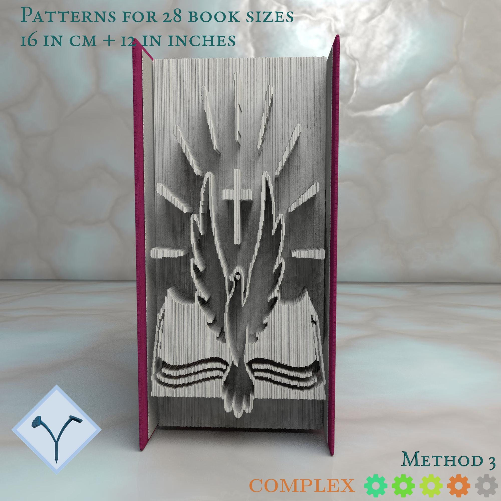 Holy Spirit Cross: DIY Cut & Fold Art, Book Folding Pattern and ...