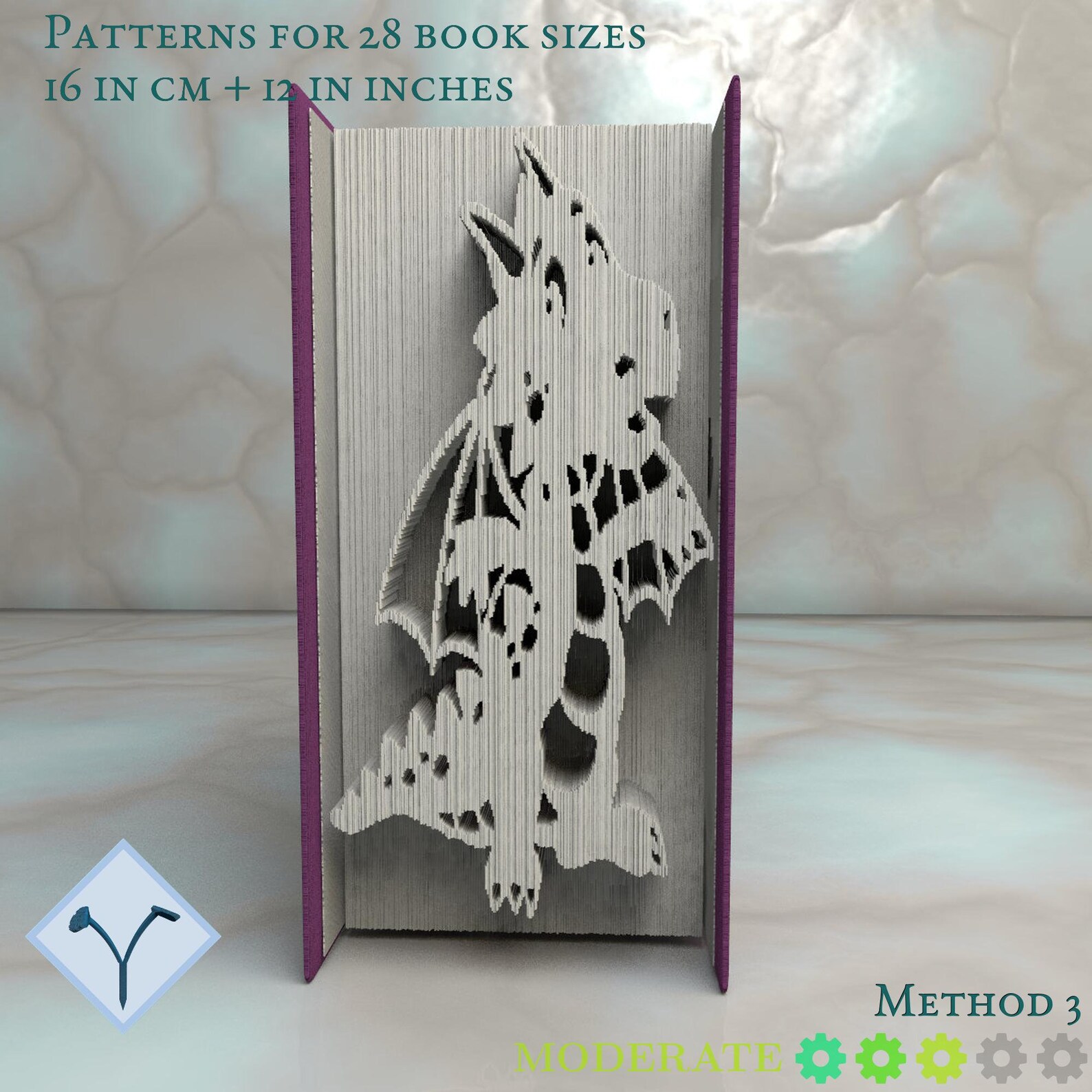 Cartoon Dragon: DIY Cut & Fold Book Art Pattern and Instructions (PDF ...