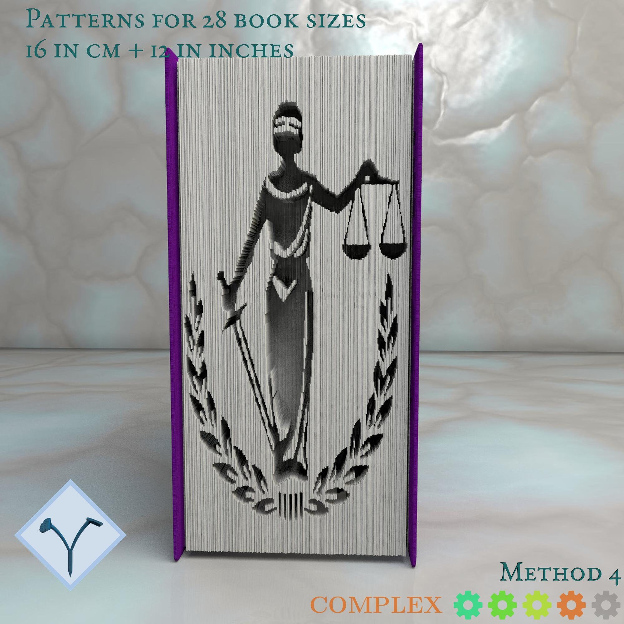 Law - Lady Justice: DIY Cut & Fold Art, Book Folding Pattern and ...