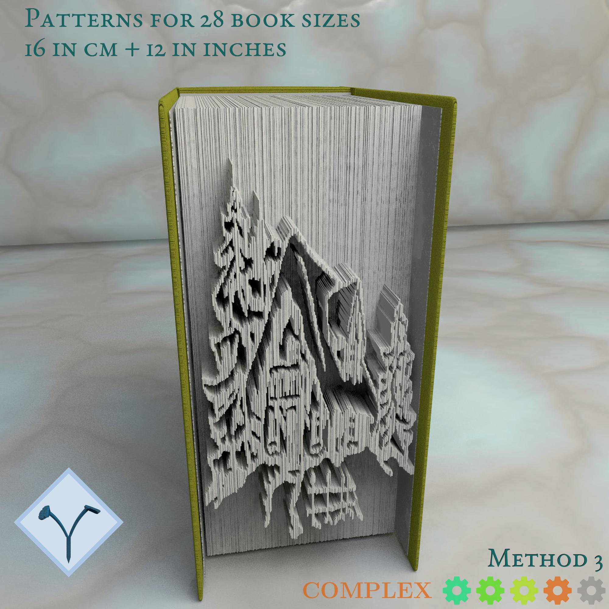 Cottage in Winter: Book Folding Pattern Instruction DIY - Etsy