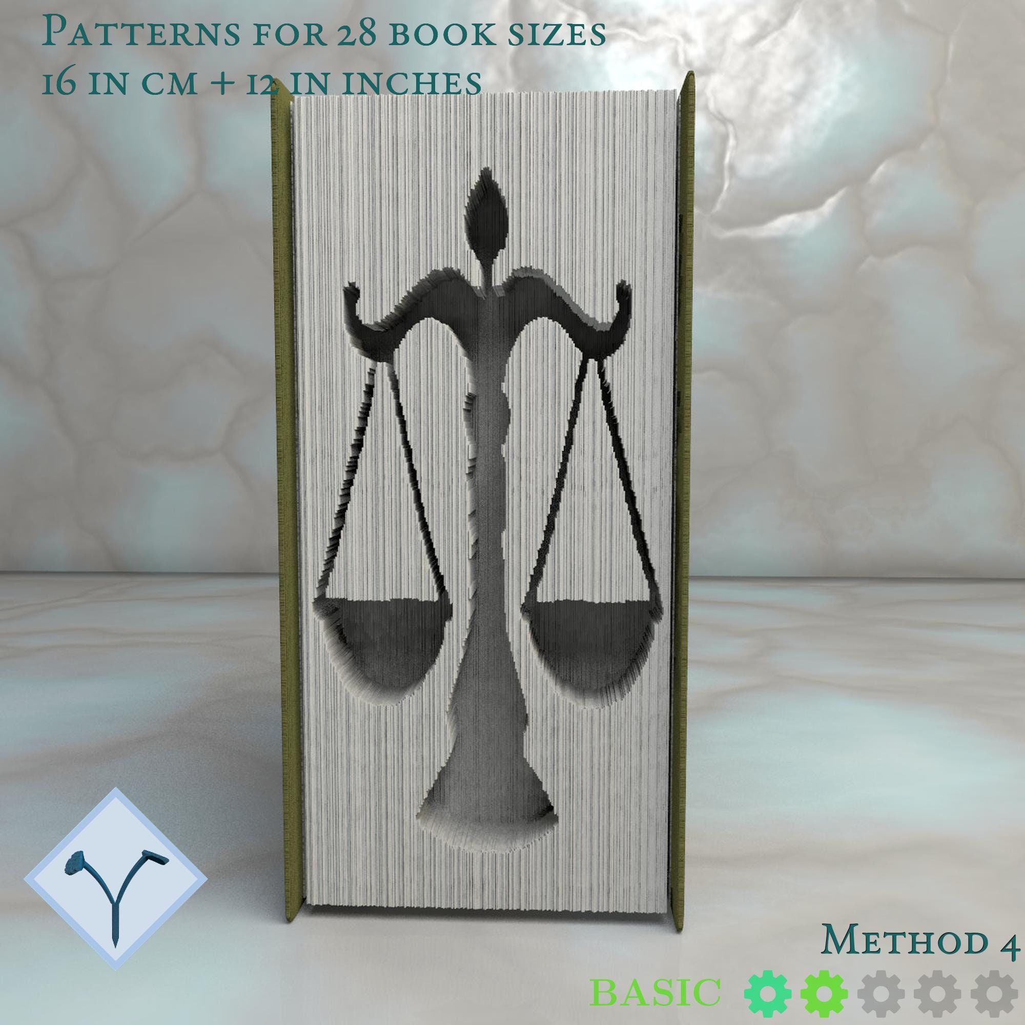 Judge Law Justice Scale: Book Folding Pattern Instruction - Etsy