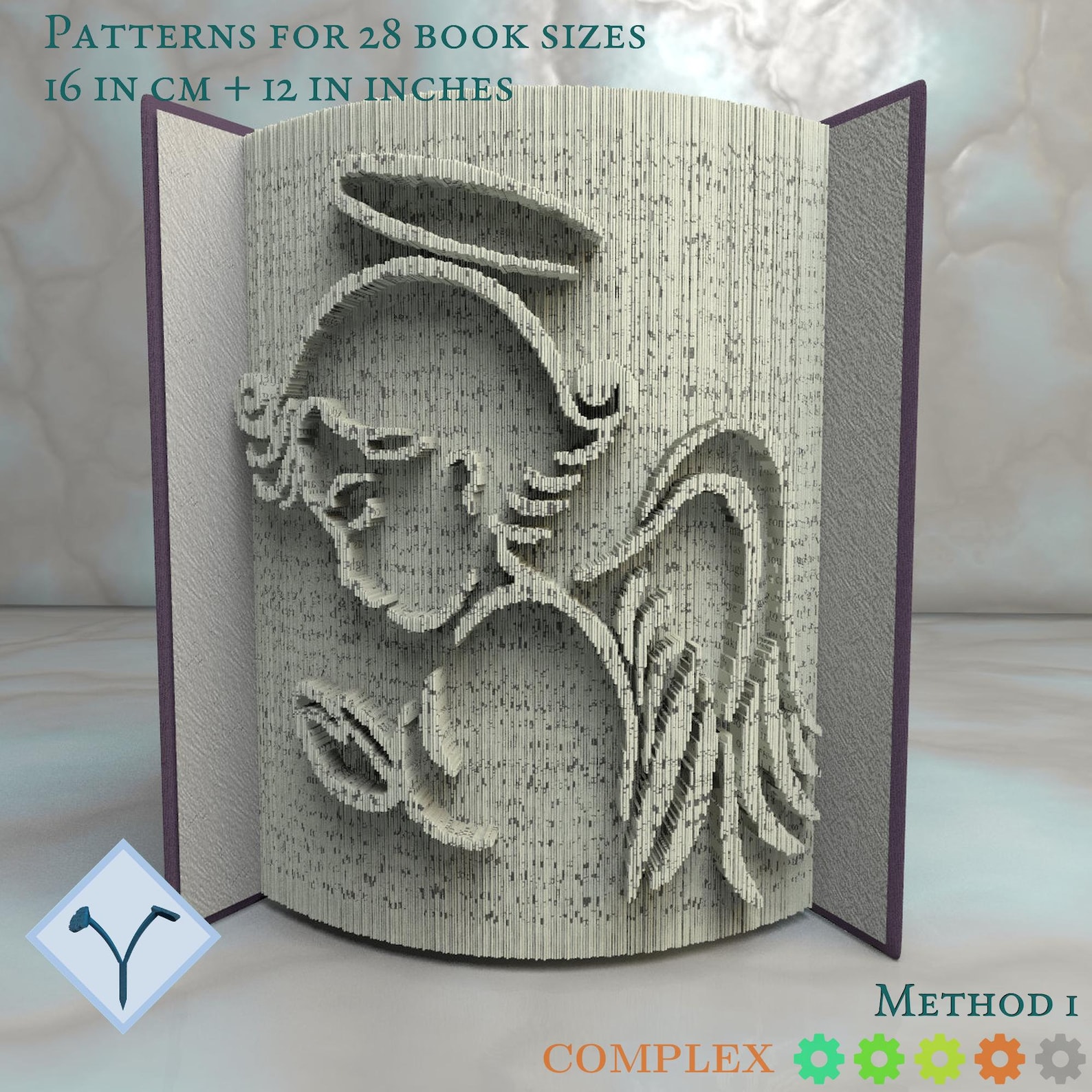 Praying Angel: Book Folding Pattern, Instruction DIY Folded Book Art ...