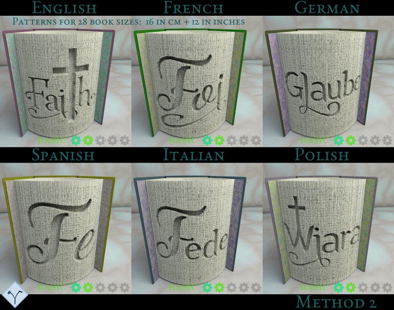 Word - Faith: DIY Cut & Fold Art, Book Folding Pattern and Instructions ...