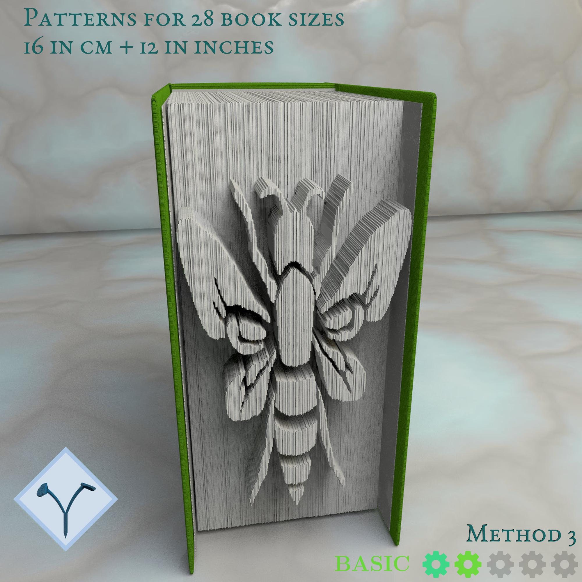 Bee: Book Folding Pattern Instruction DIY Folded Book Art | Etsy