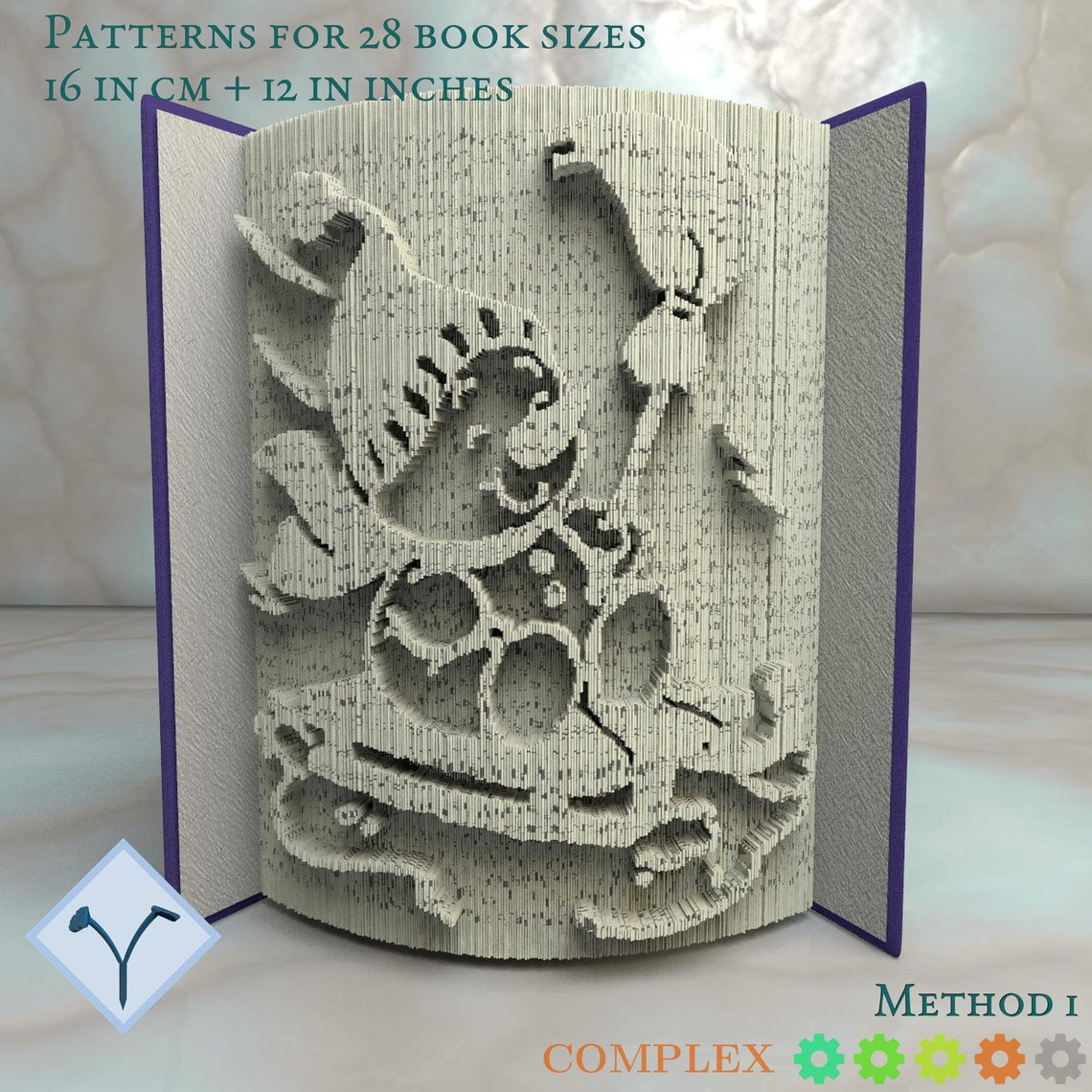 Snowman on Sledge: Book Folding Pattern Instruction DIY - Etsy