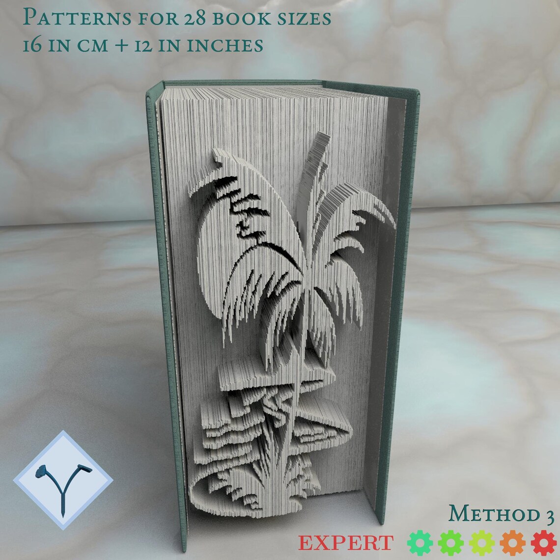 Landscape Palm Tree Beach: Book Folding Pattern Instruction - Etsy
