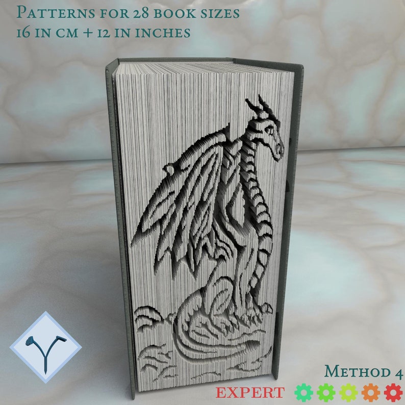 Sitting European Dragon: DIY Cut & Fold Art, Book Folding Pattern and ...