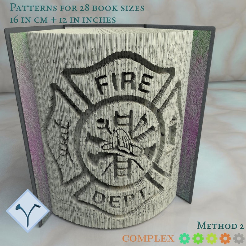 Firefighter Badge: Book Folding Pattern Instruction DIY - Etsy