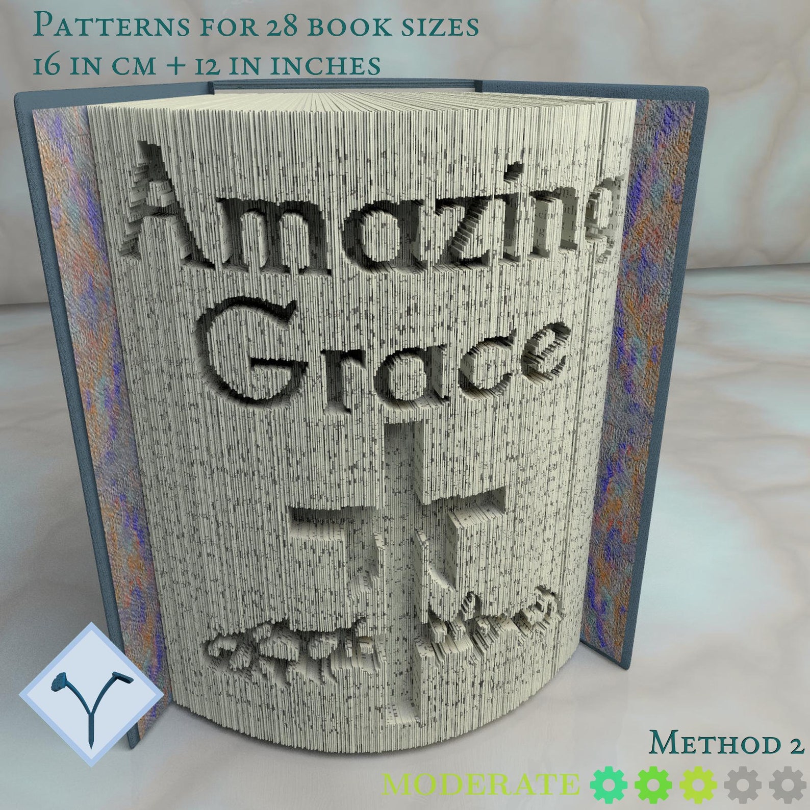 Cross Amazing Grace: Book Folding Pattern Instruction DIY | Etsy