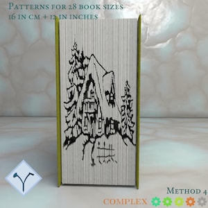 Cottage in Winter: Book Folding Pattern, Instruction DIY Folded Book ...