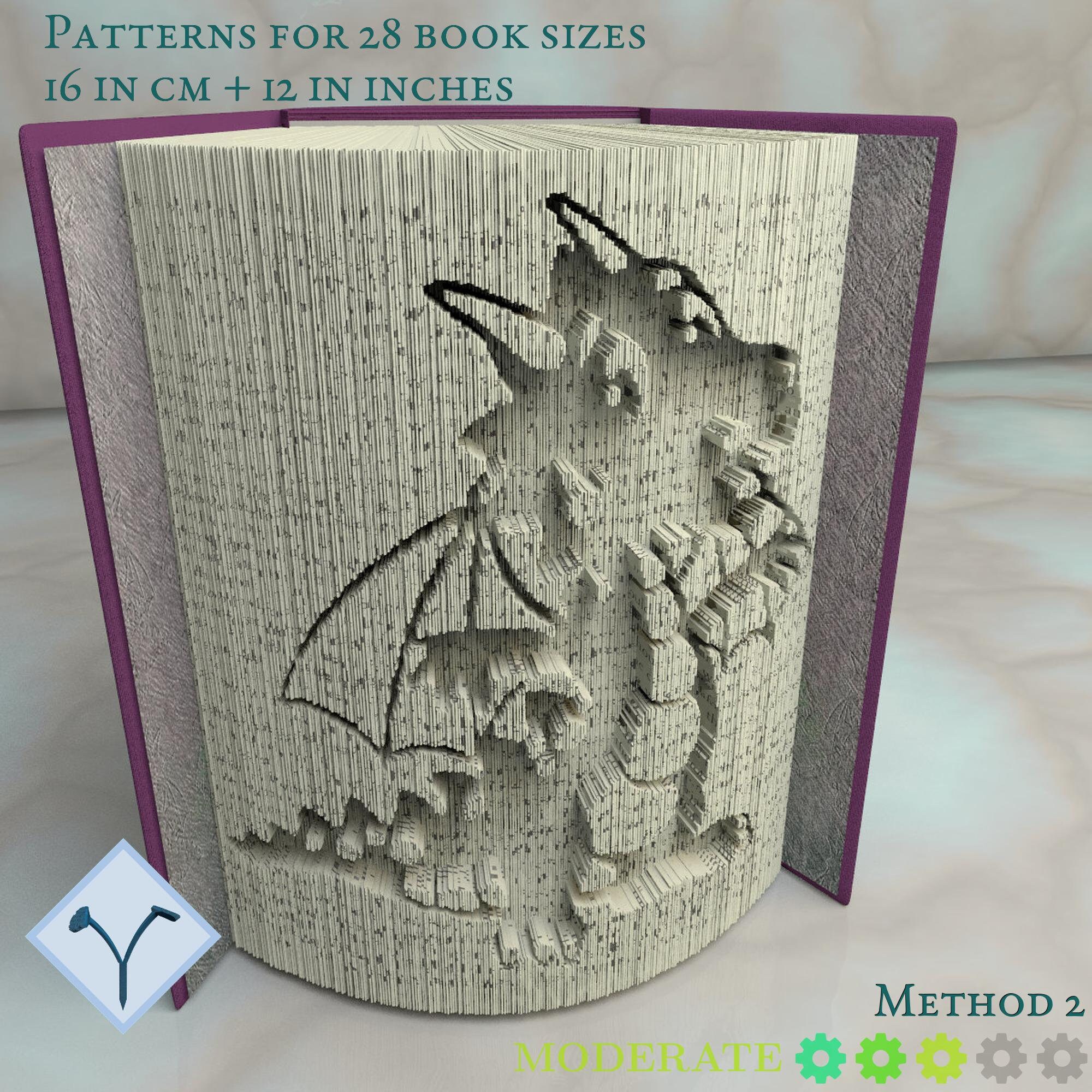 Cartoon Dragon: DIY Cut & Fold Book Art Pattern and Instructions (PDF ...